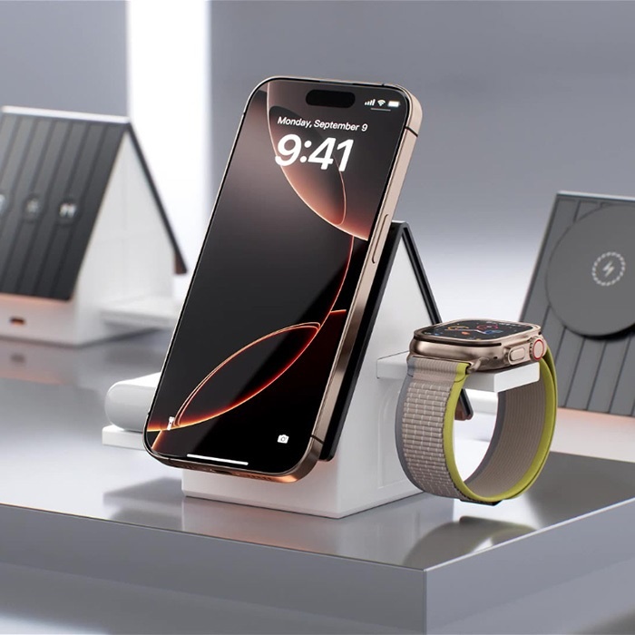 House shape design 3 in 1 magnetic wireless charger stand